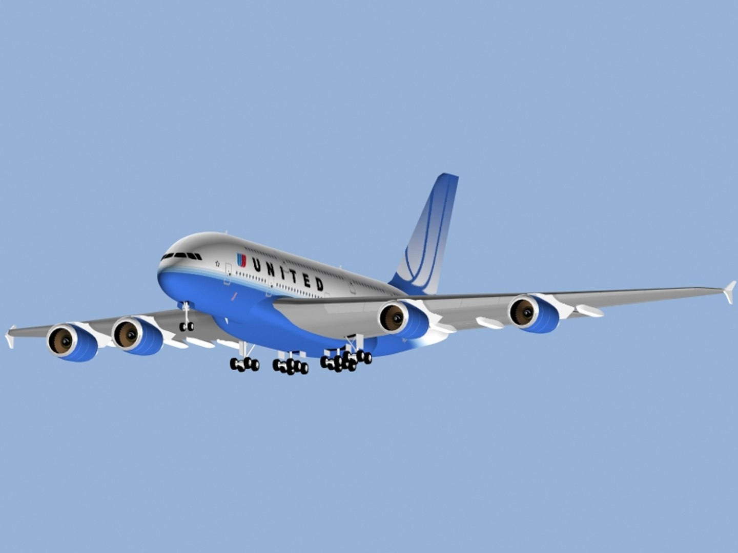 3d Airbus A380-800 New Colors Model