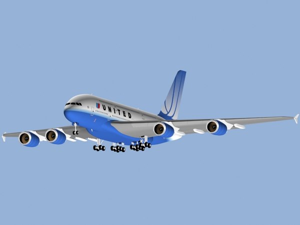 3d airbus a380-800 new colors model