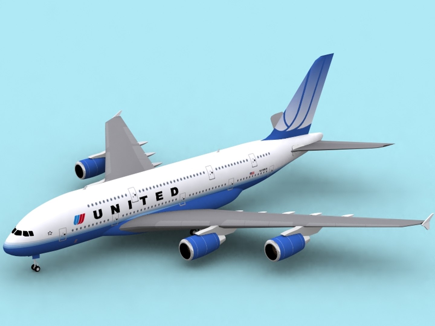 3d Airbus A380-800 New Colors Model