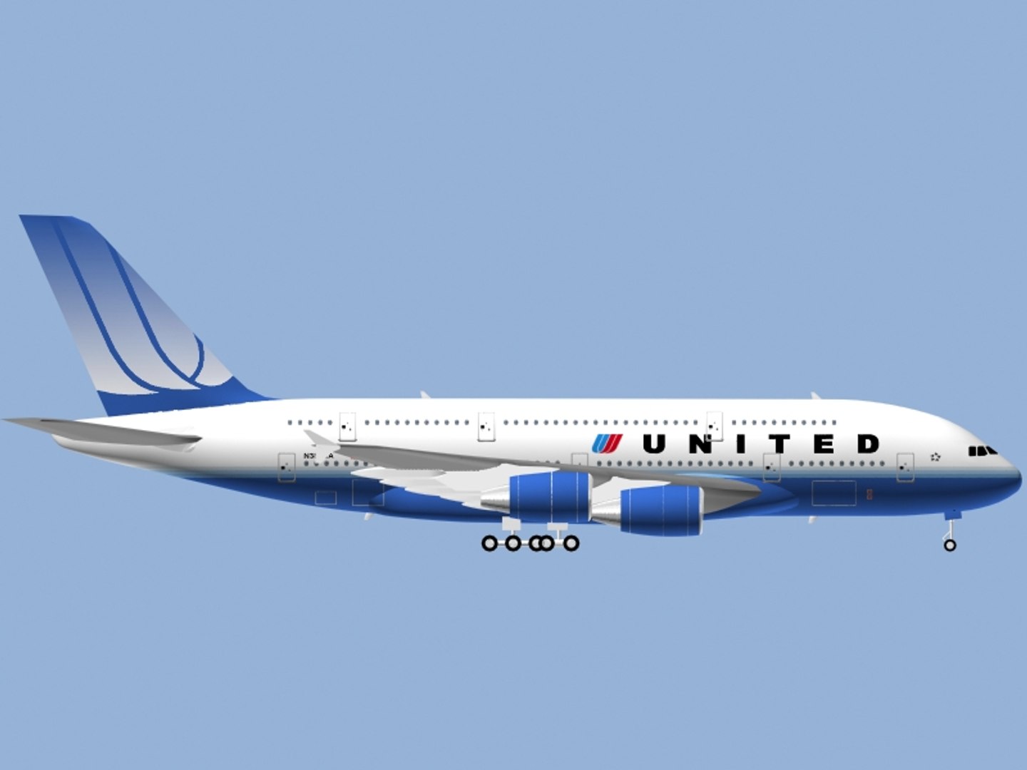 3d Airbus A380-800 New Colors Model