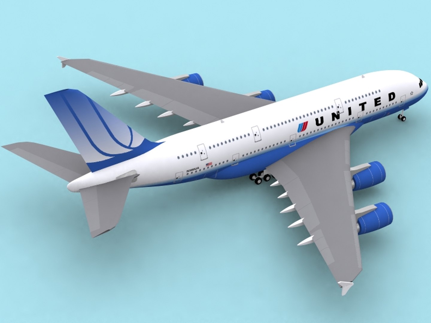 3d Airbus A380-800 New Colors Model