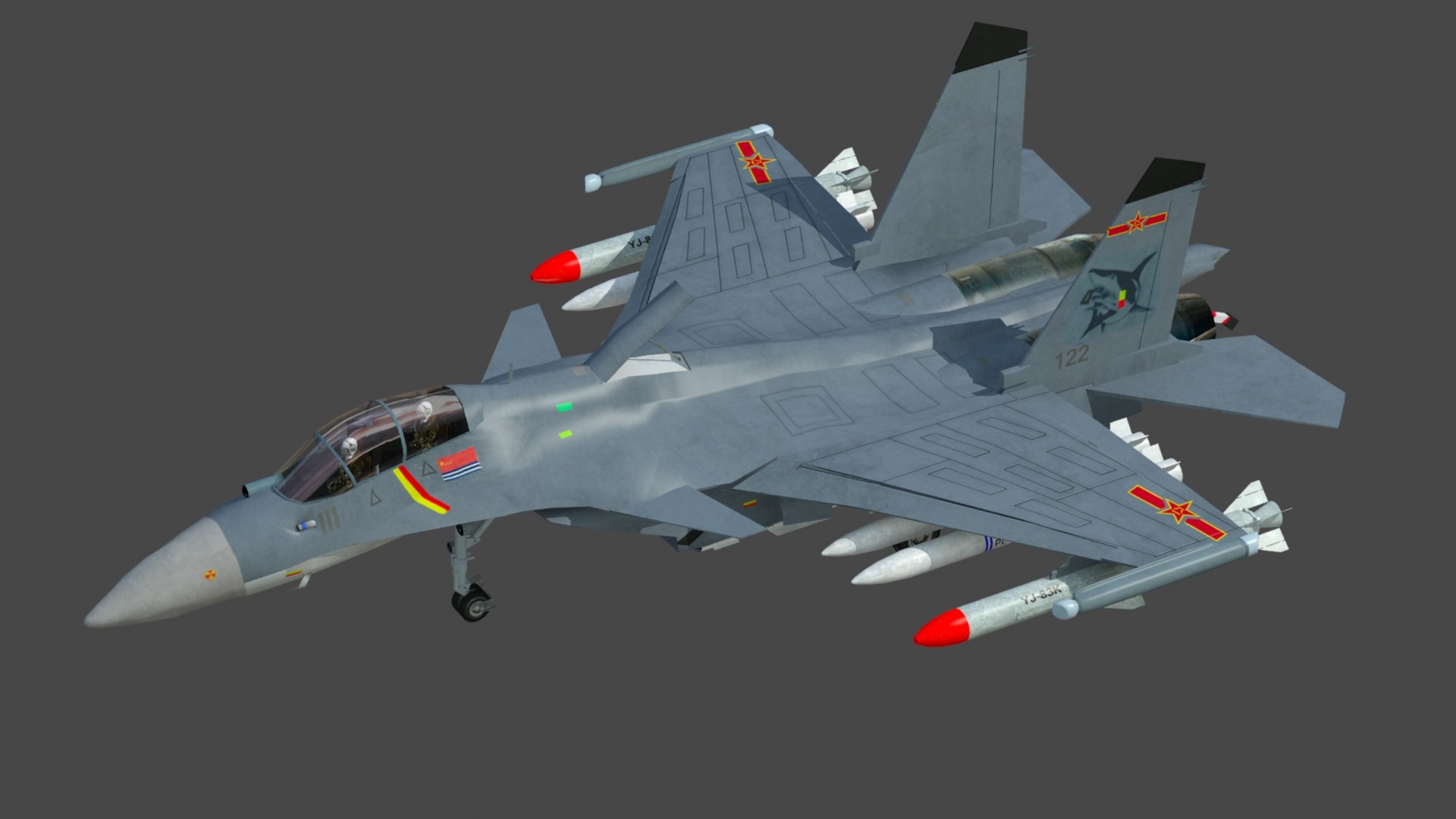 3D Chinese J15d Electronic Warfare Fighter Jet - TurboSquid 2307328