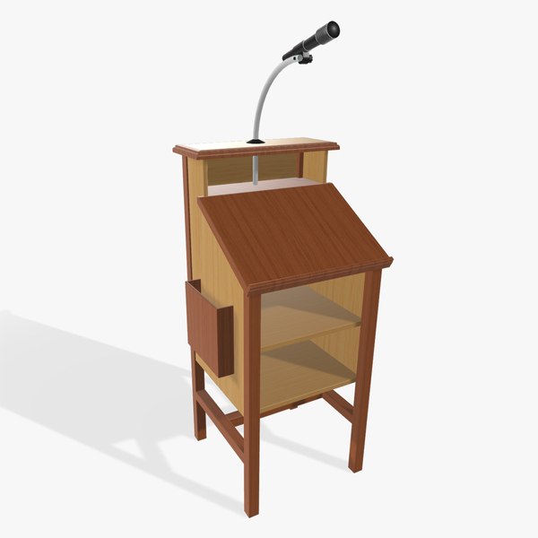 modelo 3d Podio de madera con micrófono - TurboSquid 1060673