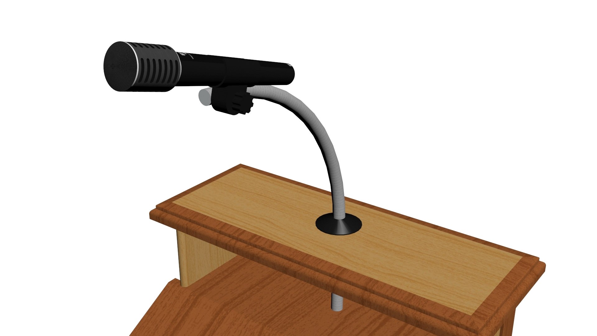Podium Microphone Mic 3d Model