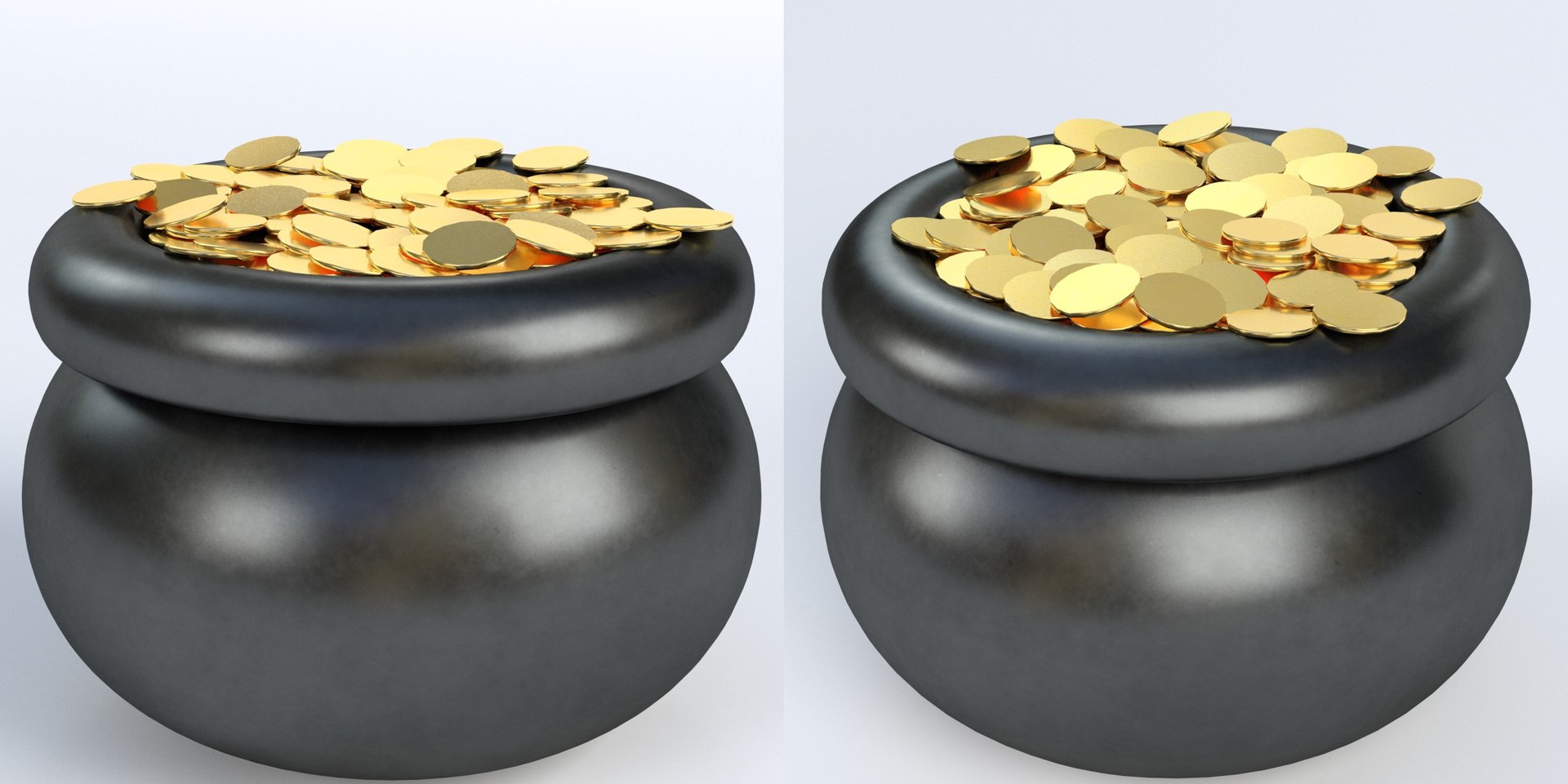 Pot Gold Coins 3D Model - TurboSquid 1153775