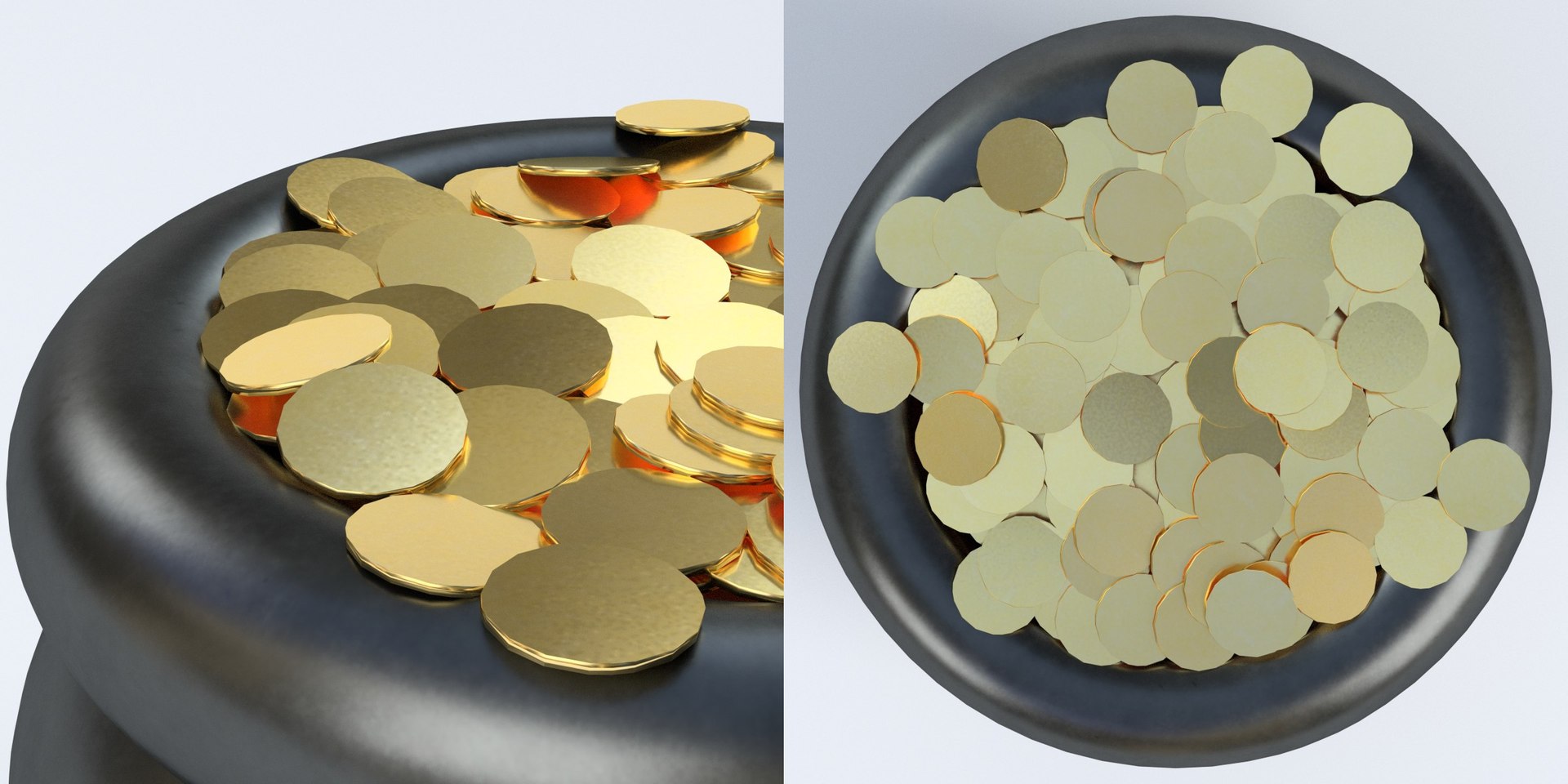 Pot Gold Coins 3D Model - TurboSquid 1153775