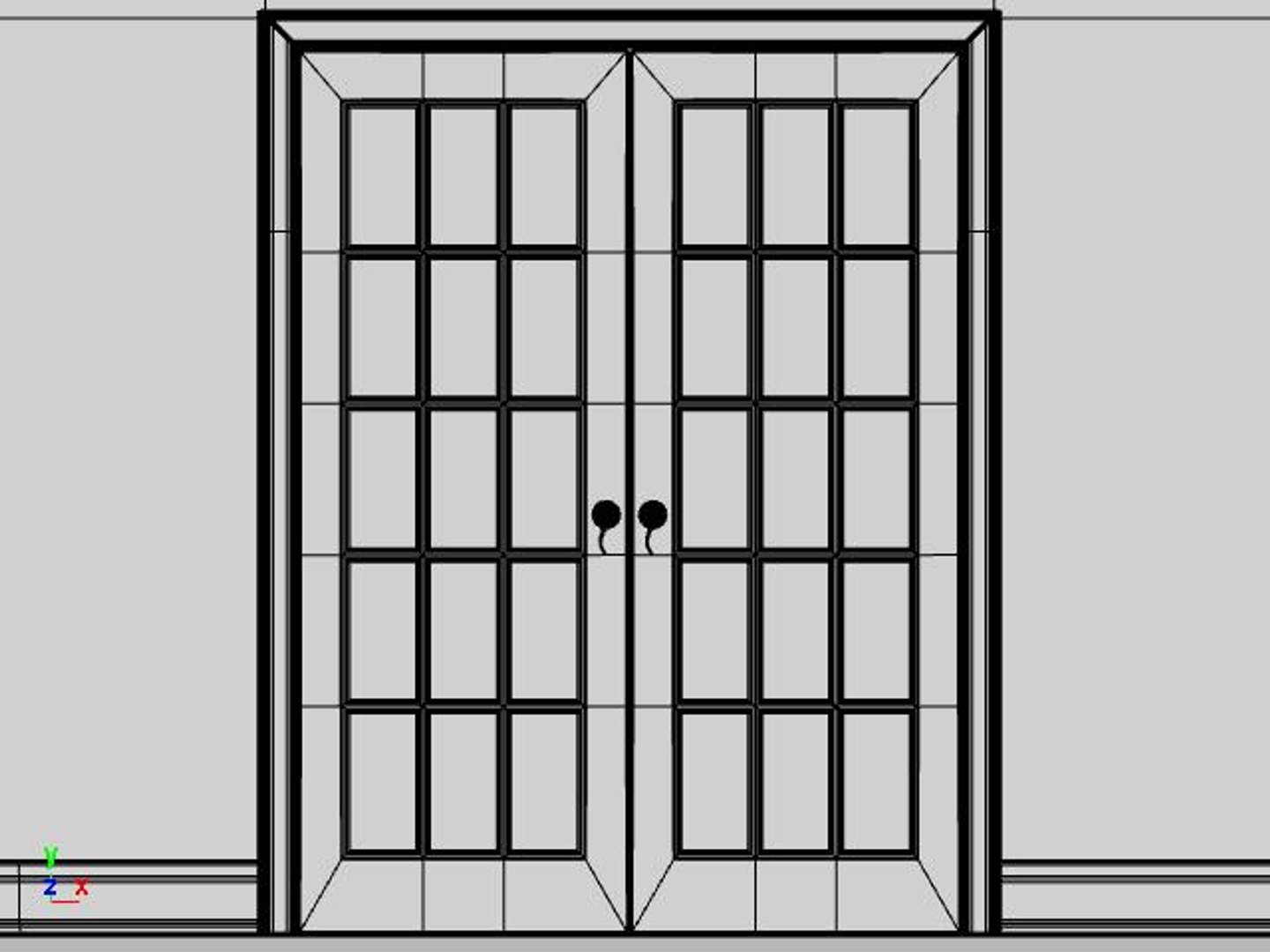 French Doors 3d Model