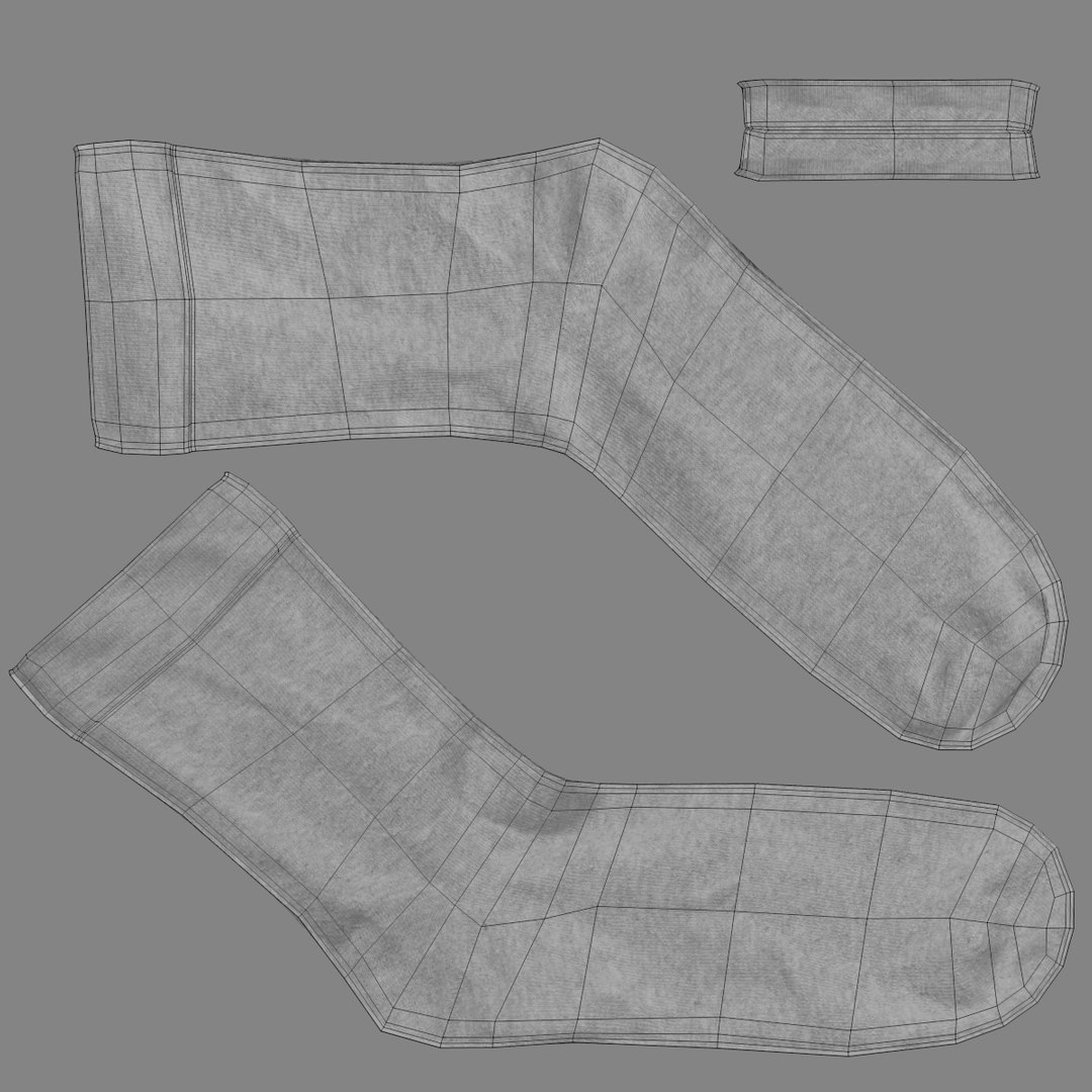 Grey Sock 3D Model - TurboSquid 1188619