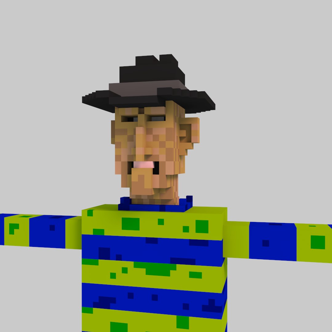 Free 3D Model Pixel Cartoon Man - TurboSquid 1583878