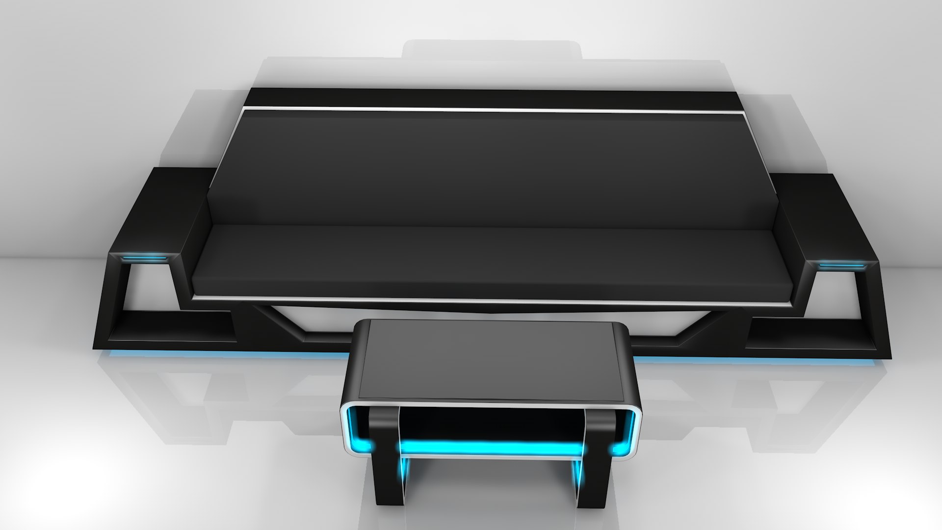 3D Sci Fi Sofa And Table - TurboSquid 2251276