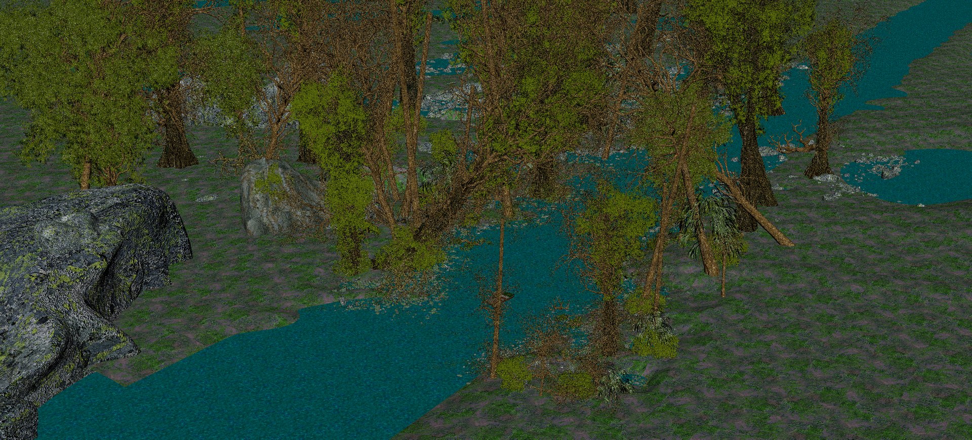 3D Fantasy Sunset Swamp Environment Model - TurboSquid 2023980