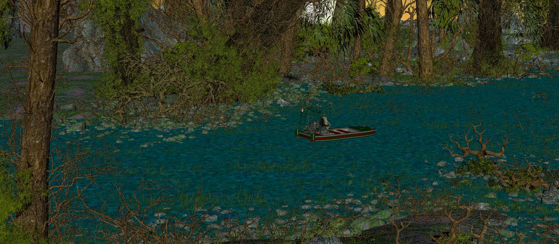 3D Fantasy Sunset Swamp Environment Model - TurboSquid 2023980