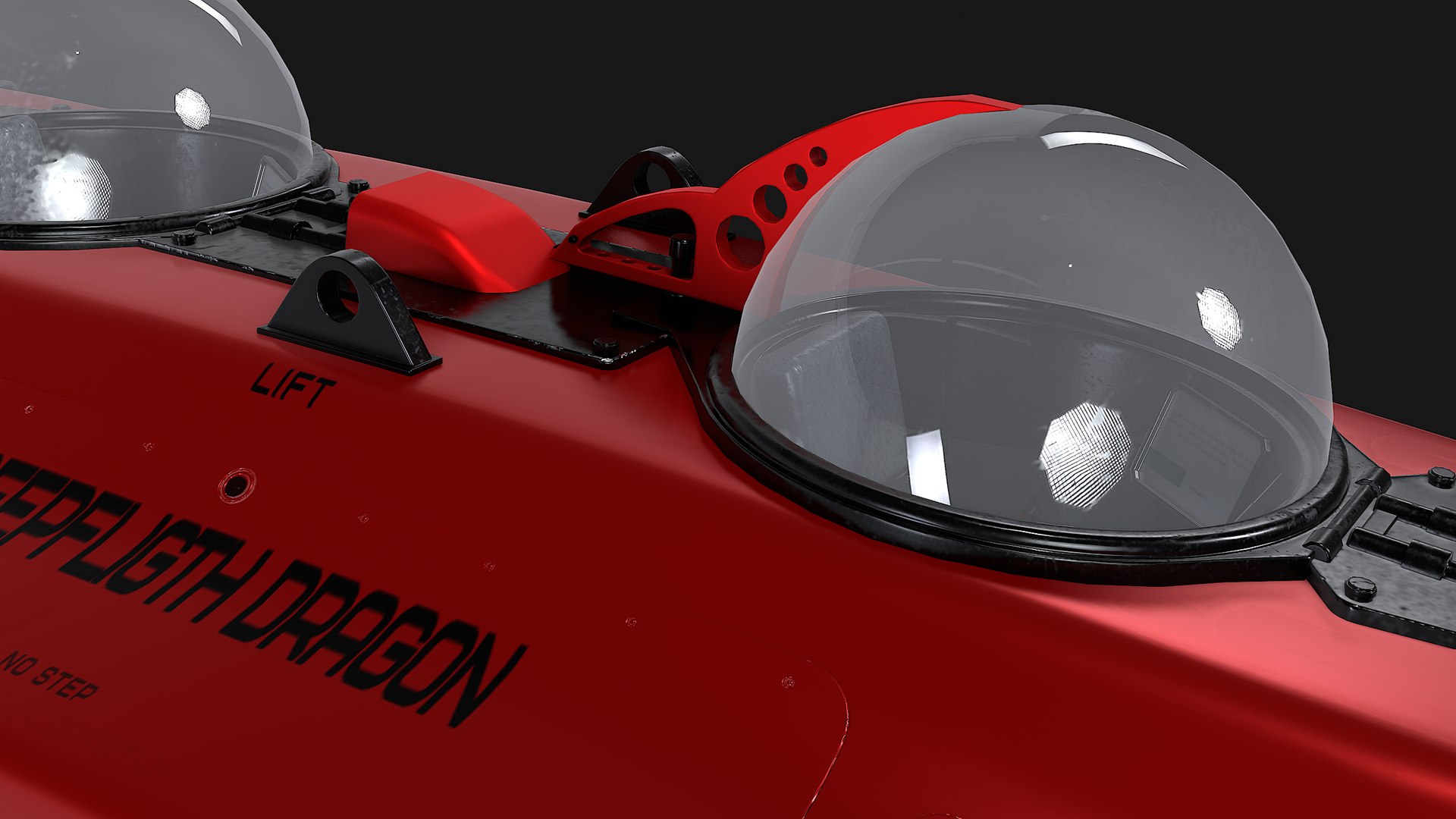 3D Model Red DeepFlight Dragon Submarine - TurboSquid 2136364