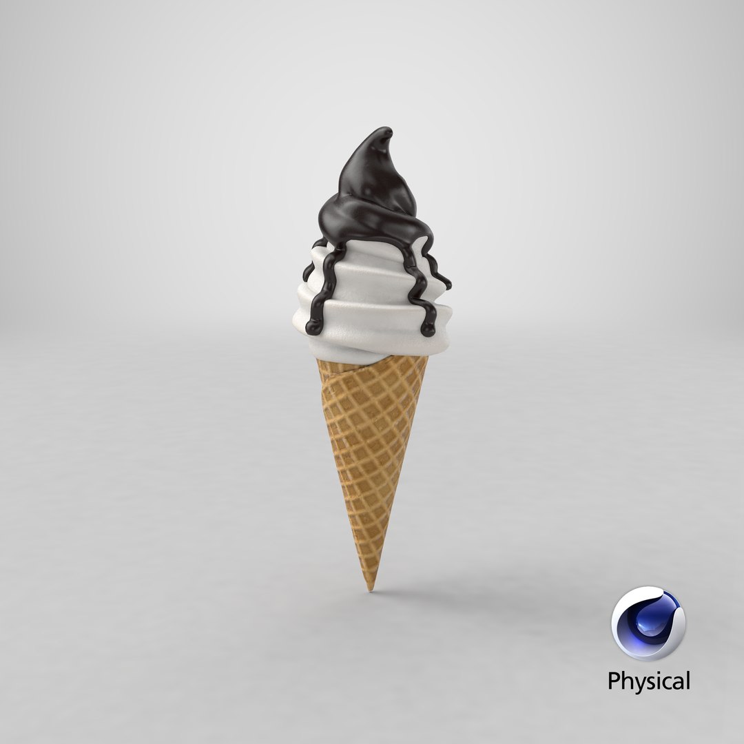 3D Soft Serve Ice Cream Cone 02 Syrup - TurboSquid 1981842
