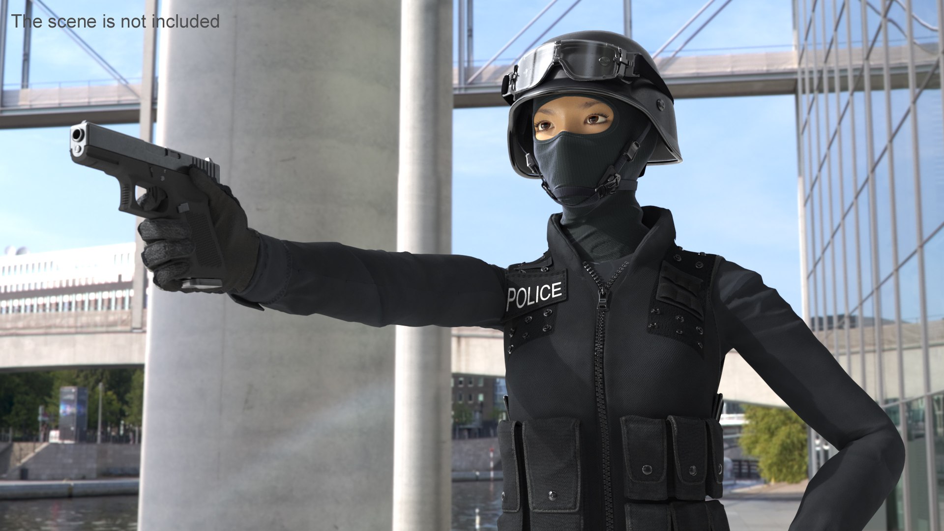 3D Female Military Swat Asian Rigged - TurboSquid 2287193