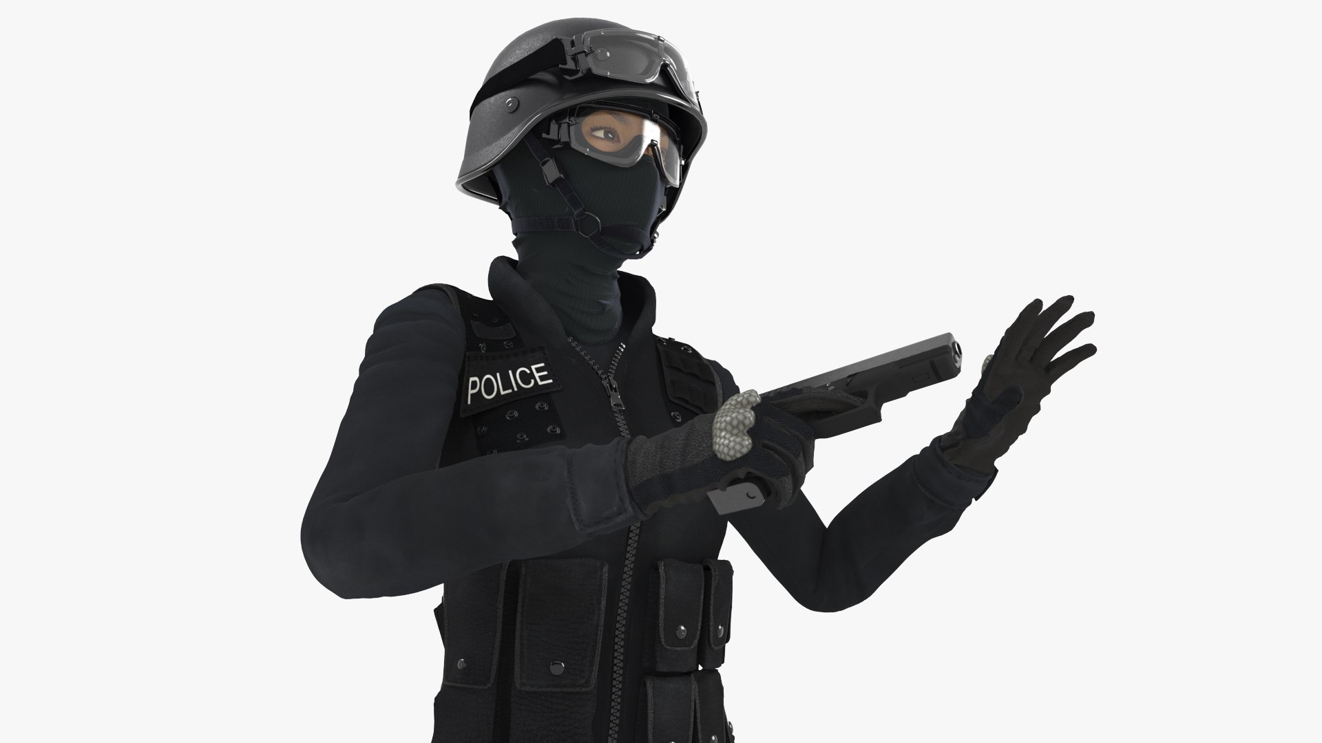 3D Female Military Swat Asian Rigged - TurboSquid 2287193