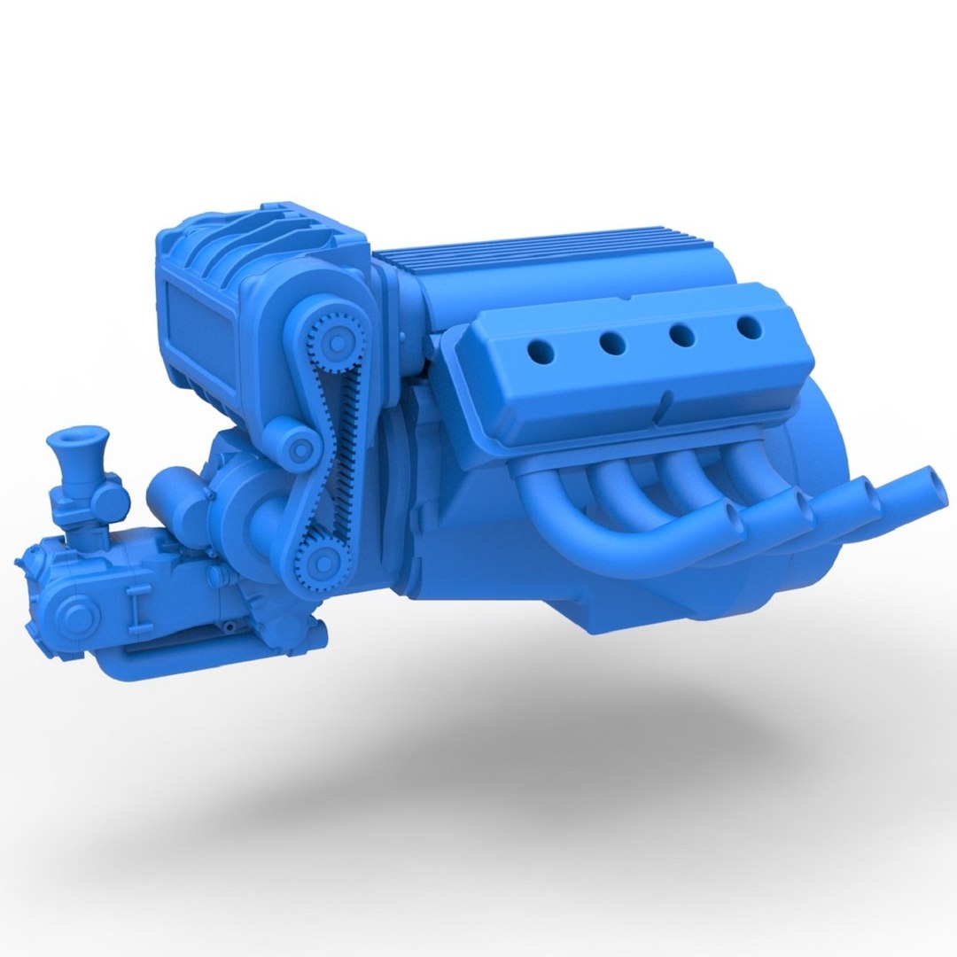 3D Diecast Engine V8 For Vintage Dragster Version 2 Scale 1 To 25 ...