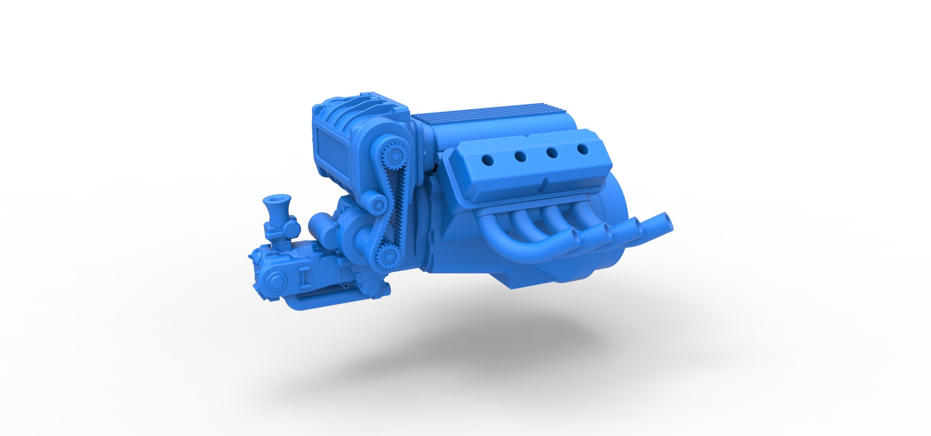 3D Diecast Engine V8 For Vintage Dragster Version 2 Scale 1 To 25 ...