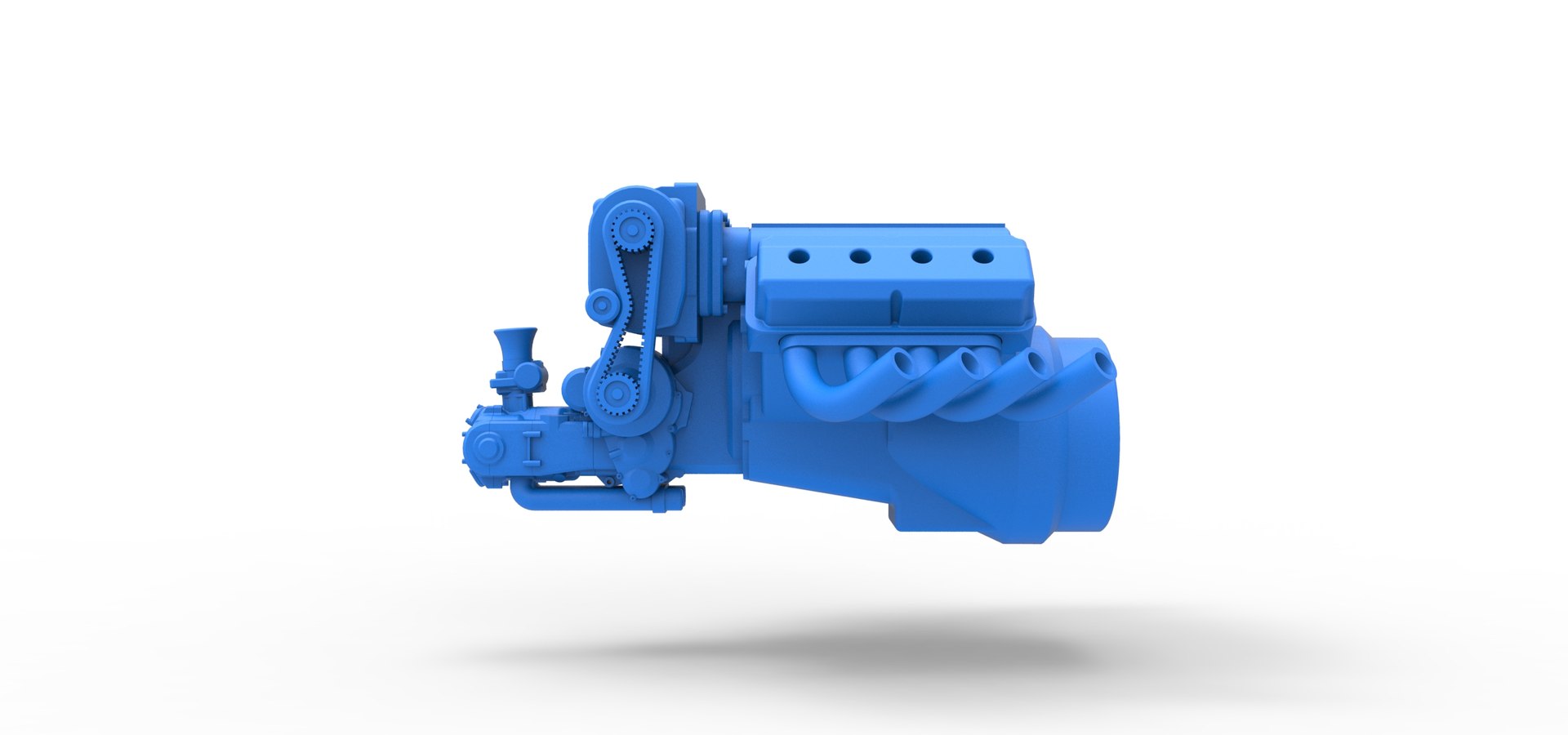 3D Diecast Engine V8 For Vintage Dragster Version 2 Scale 1 To 25 ...