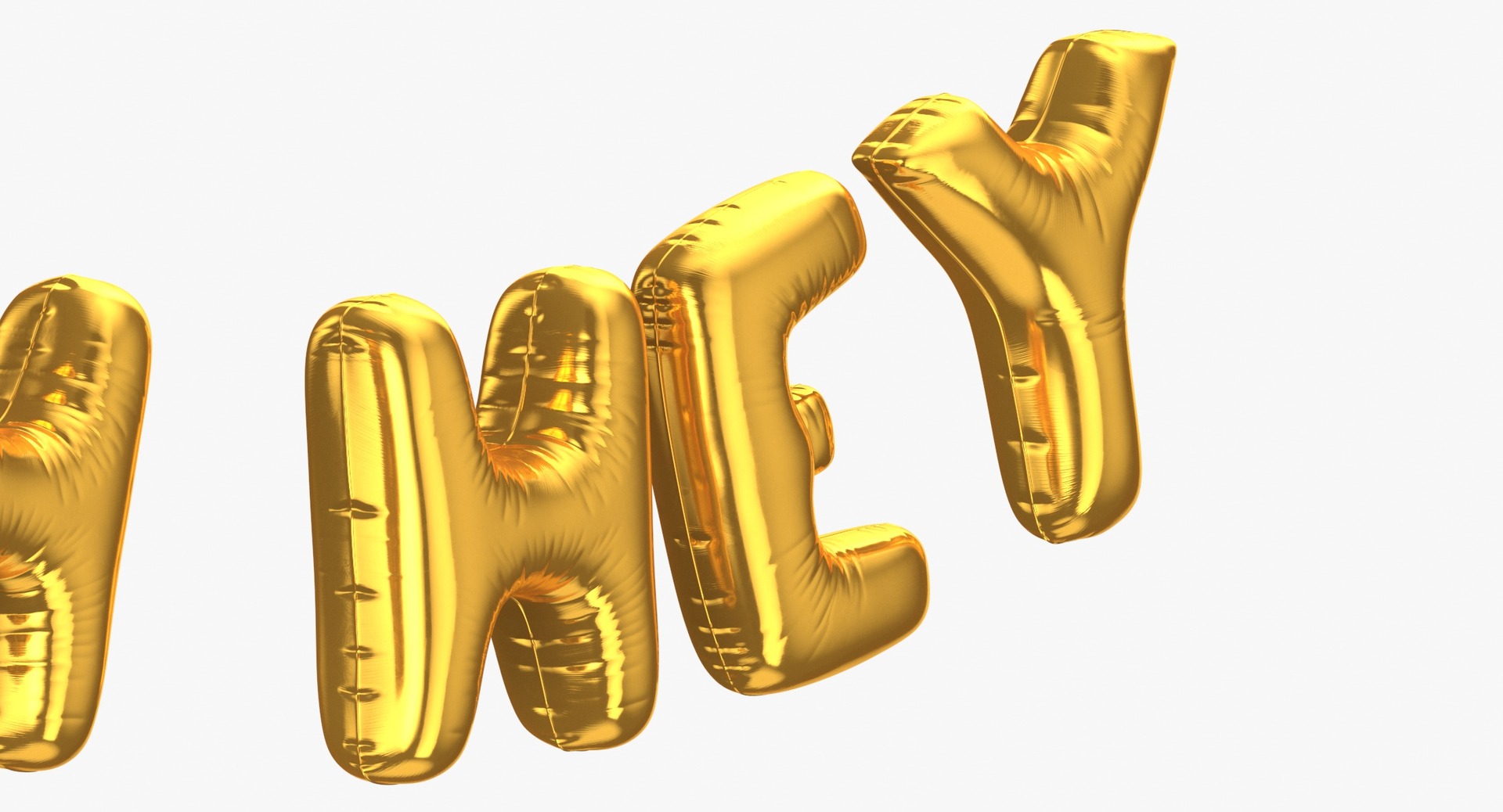 Foil Baloon Words oh hey Gold 3D model - TurboSquid 1740148