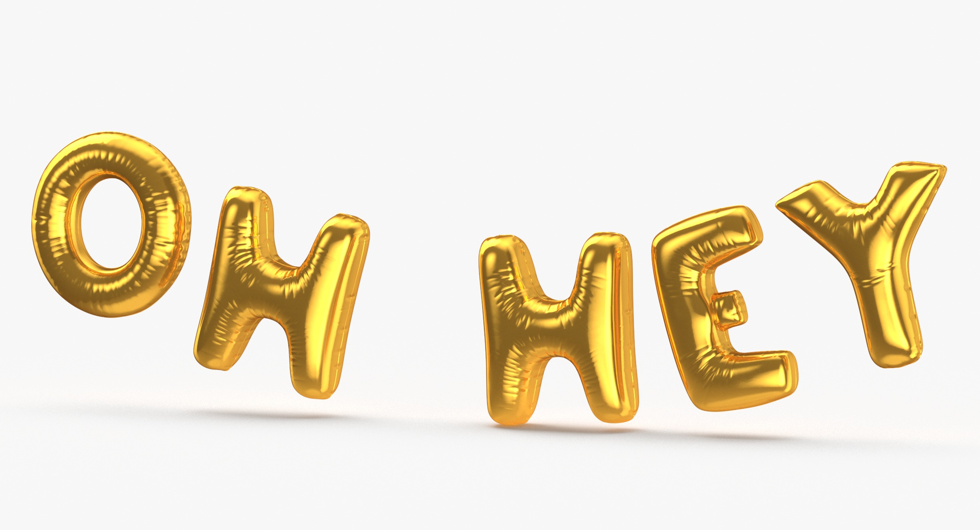 Foil Baloon Words oh hey Gold 3D model - TurboSquid 1740148