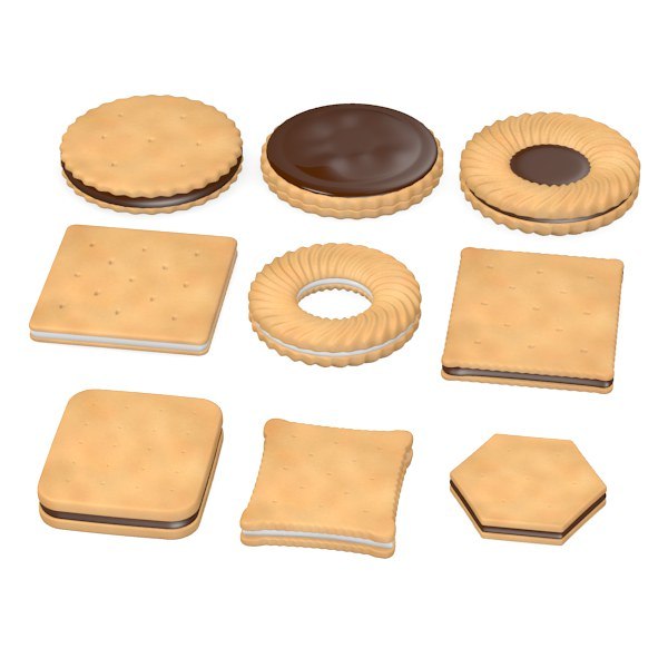 3d model biscuits filled