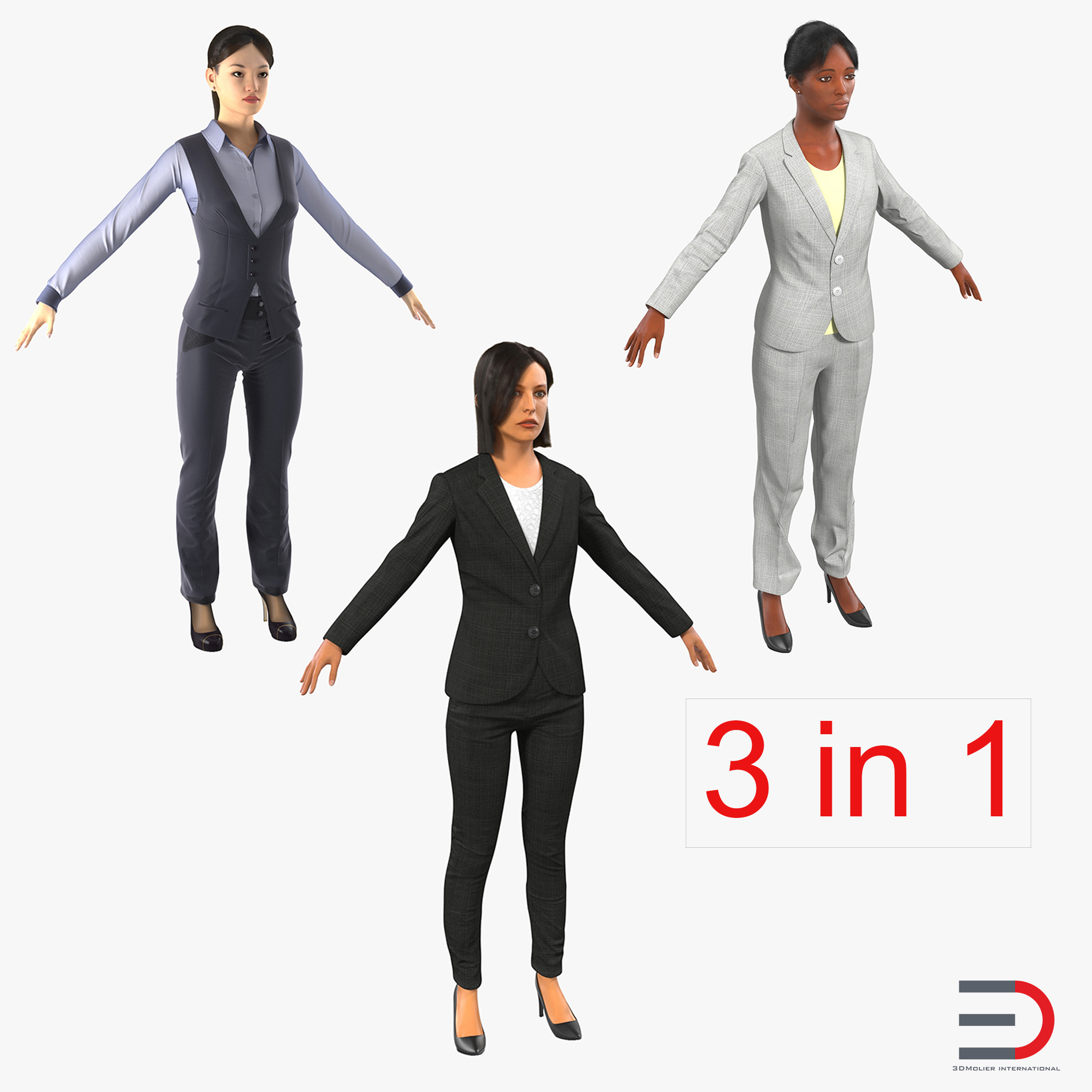 3d business womans 2 model