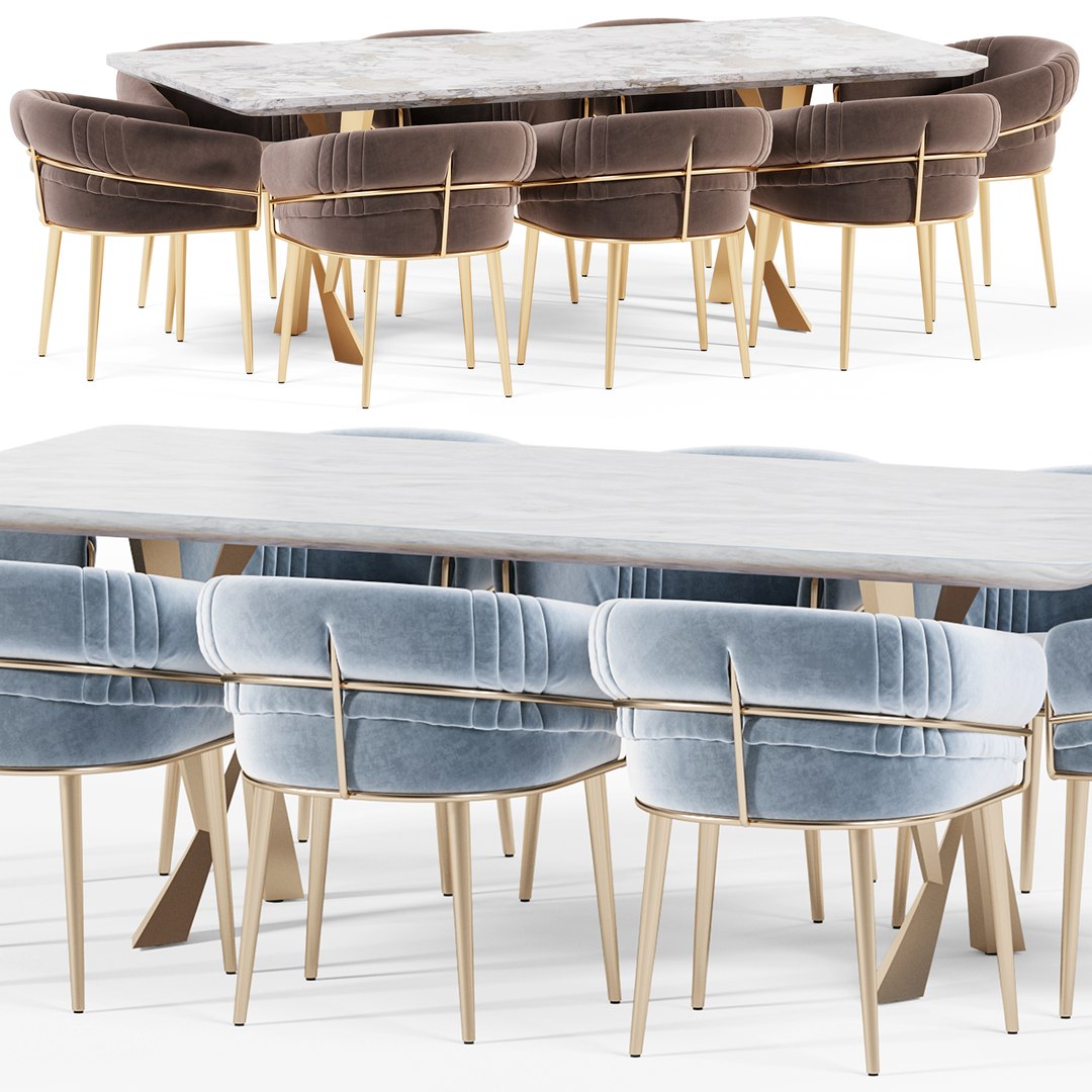 3D Model Aminta Chair And Draco 28H Metal DIY Table - TurboSquid 2387623