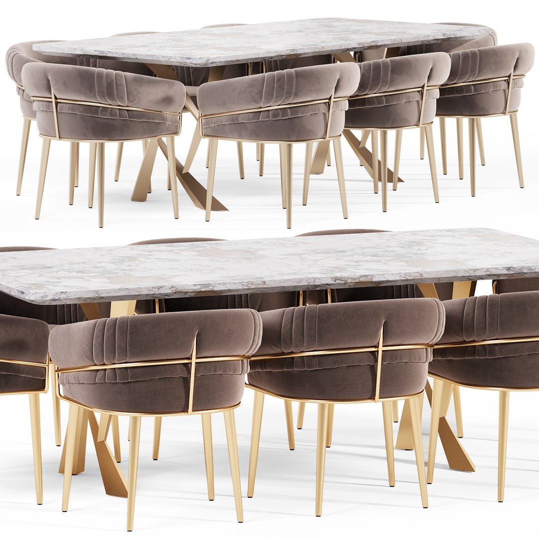3D Model Aminta Chair And Draco 28H Metal DIY Table - TurboSquid 2387623