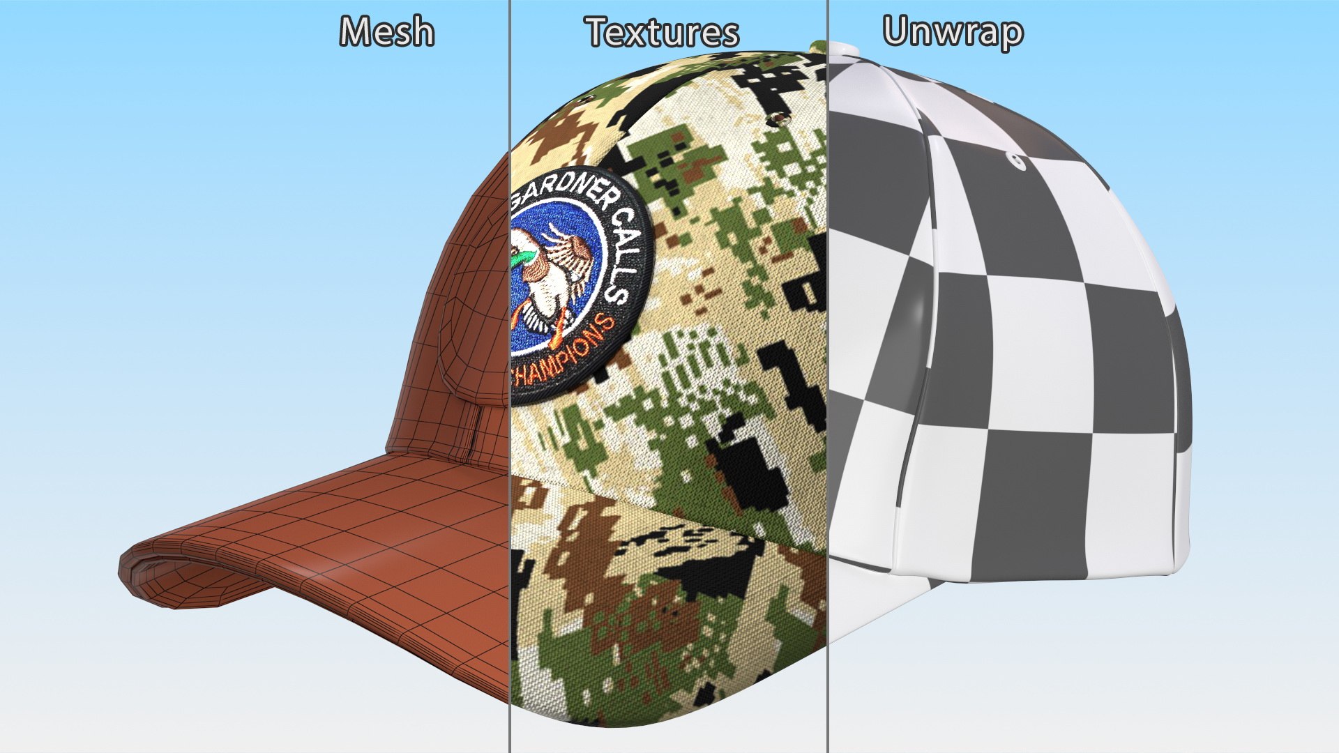 3D model Hunting Cap Forest Camo - TurboSquid 1958291