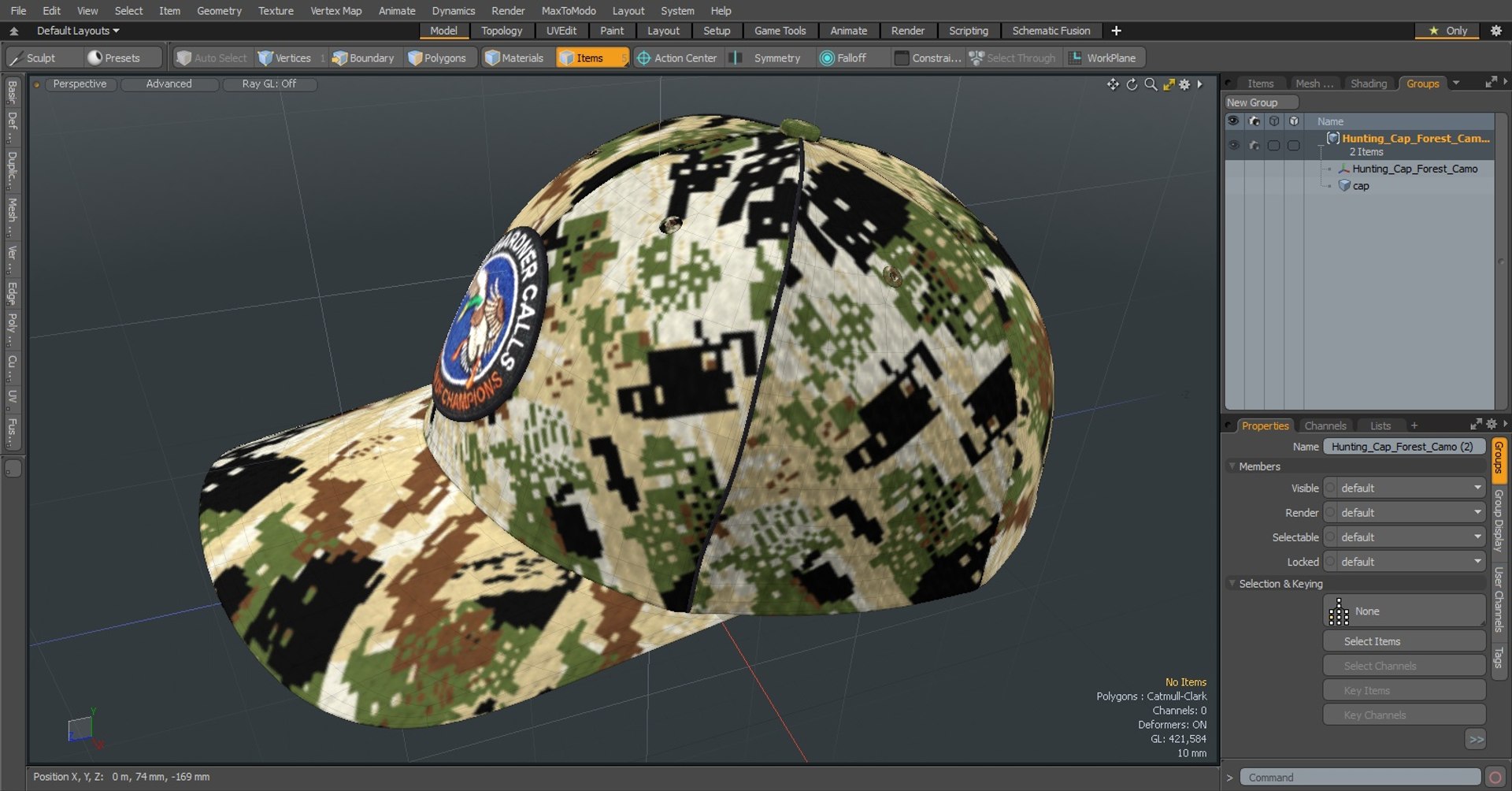 3D model Hunting Cap Forest Camo - TurboSquid 1958291
