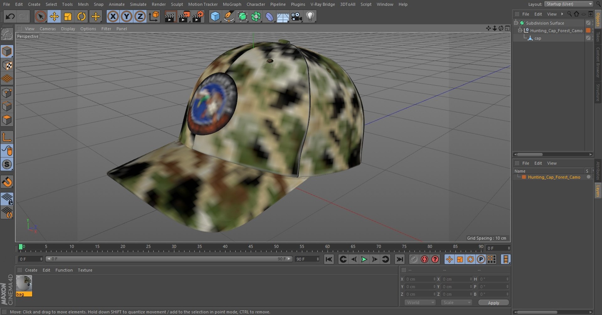 3D model Hunting Cap Forest Camo - TurboSquid 1958291