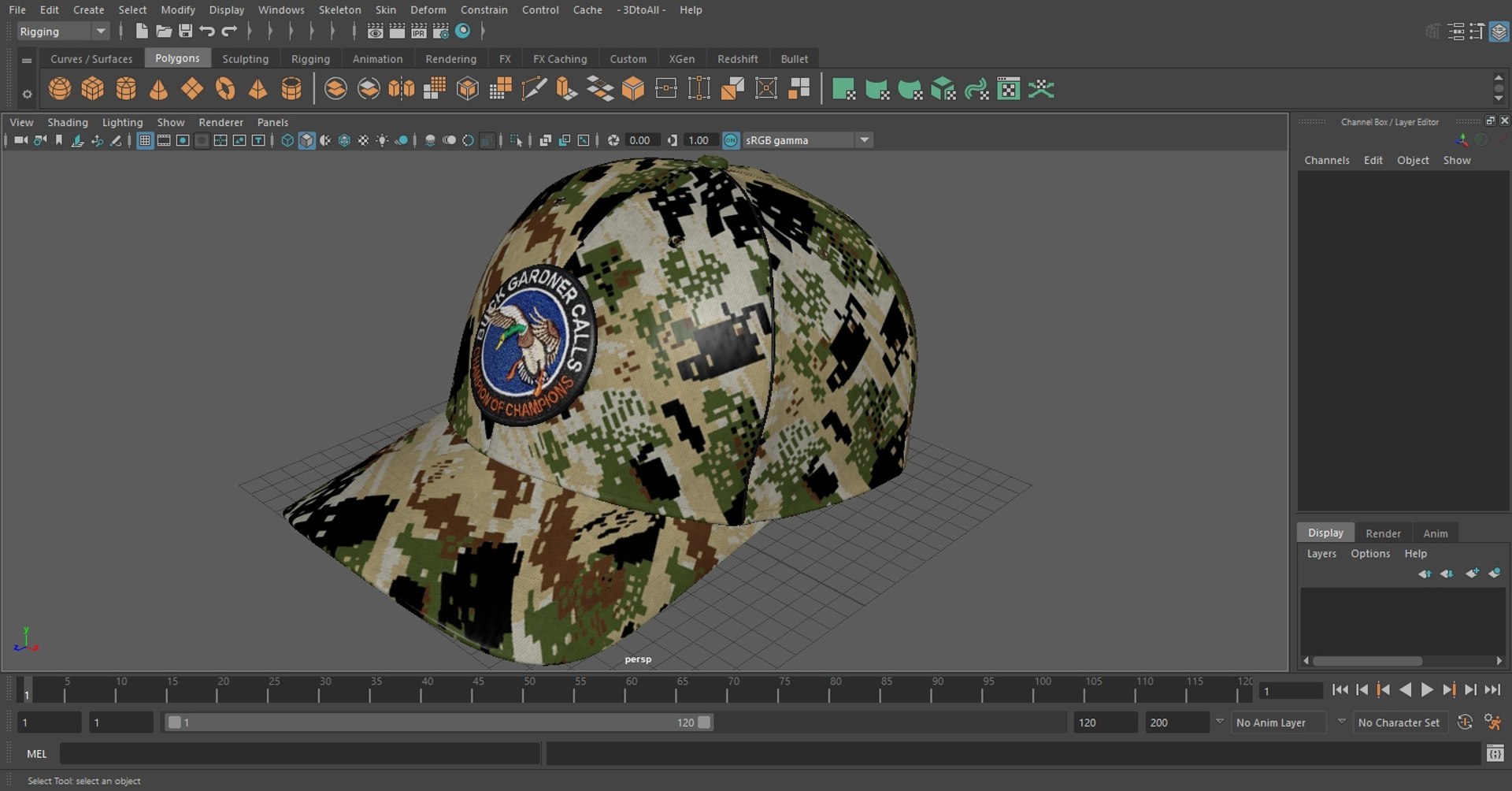 3D model Hunting Cap Forest Camo - TurboSquid 1958291
