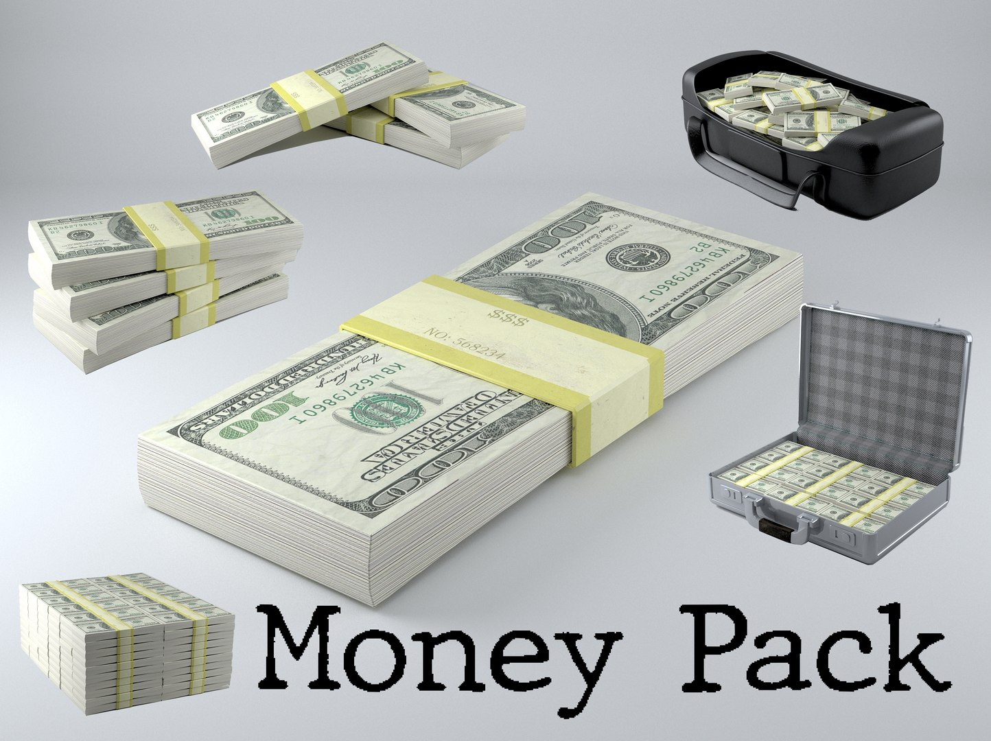 3D Money Pack Pbr Model - TurboSquid 1676918