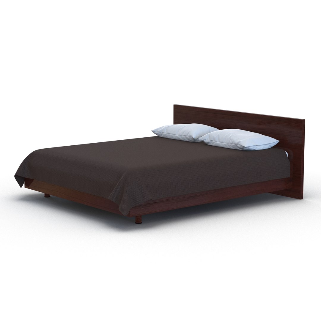 Queen Bed 2 3d Model