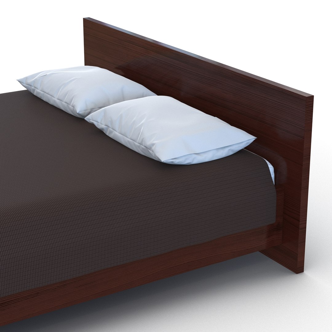 Queen Bed 2 3d Model