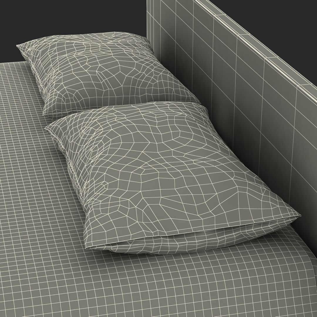 queen bed 2 3d model