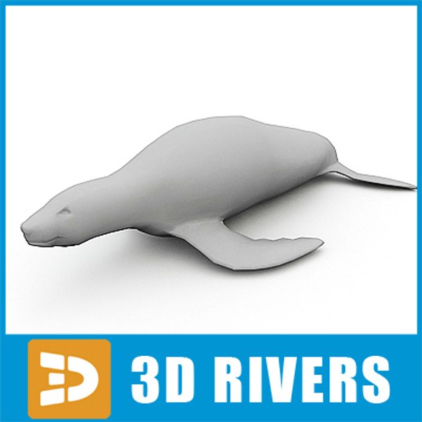 3d model polygonal fur seal