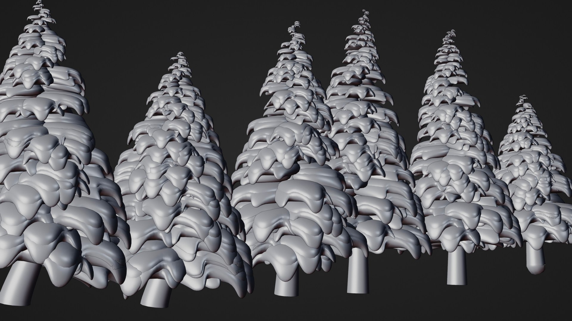 3D Stylized Trees With Snow - Geometry Nodes - TurboSquid 2178014