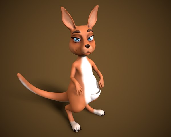 modelo 3d canguro de dibujos animados - TurboSquid 1733644