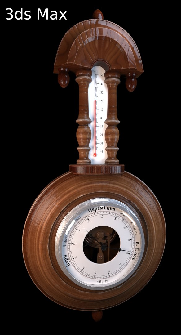 Old Barometer Thermometer 3D Model - TurboSquid 1614235