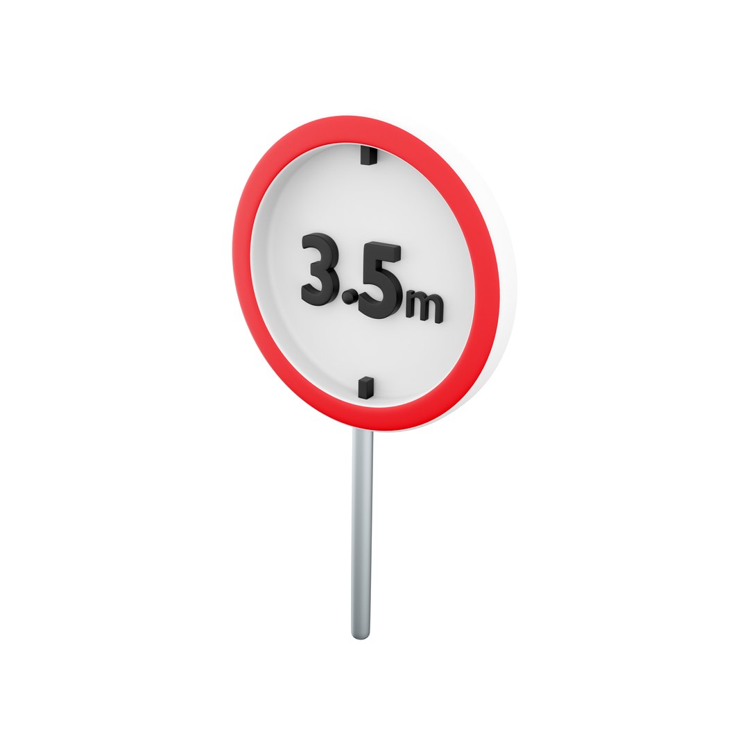 3D 3d Traffic Sign Allowed Up To 3 5 Meters High Icon Model ...