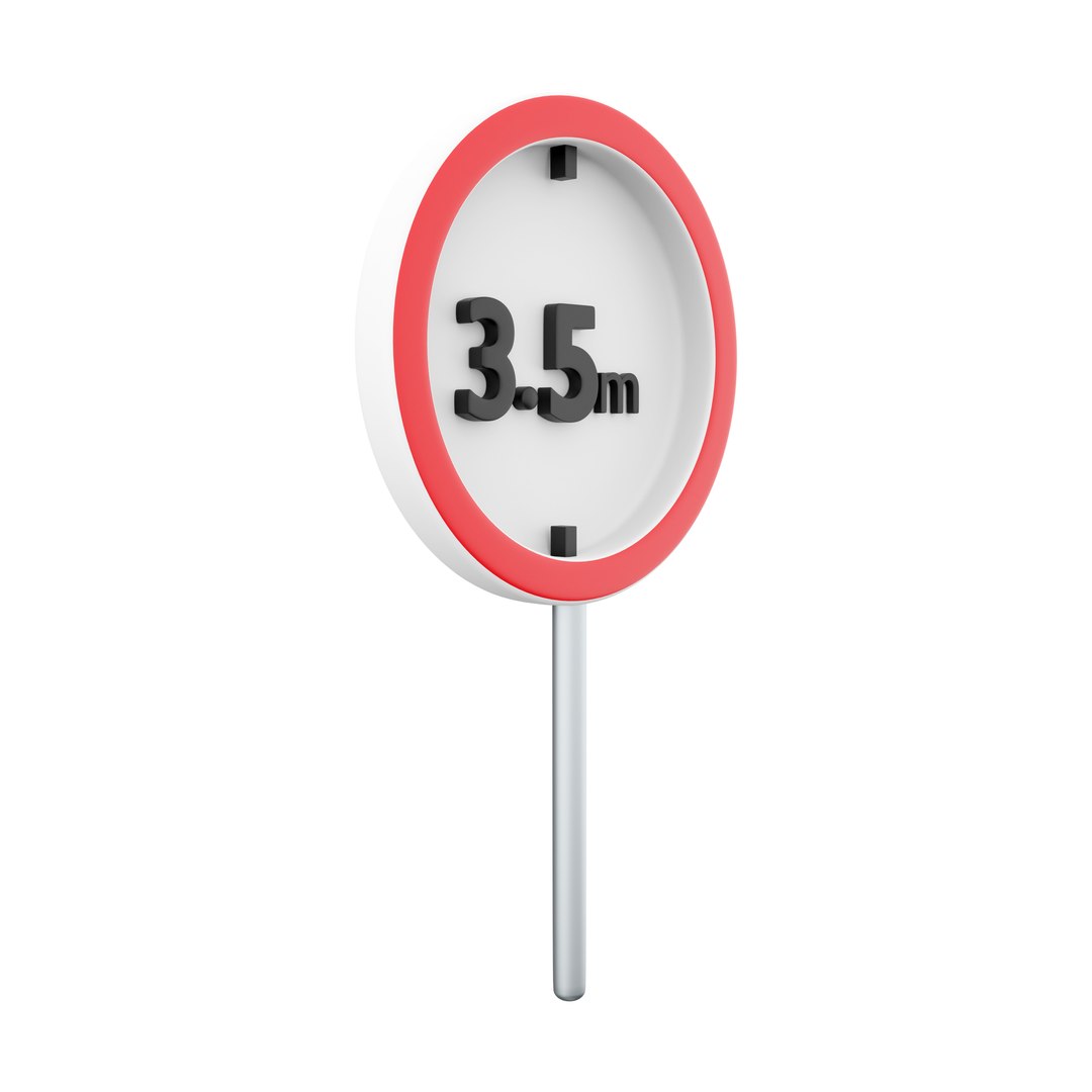3D 3d Traffic Sign Allowed Up To 3 5 Meters High Icon Model ...