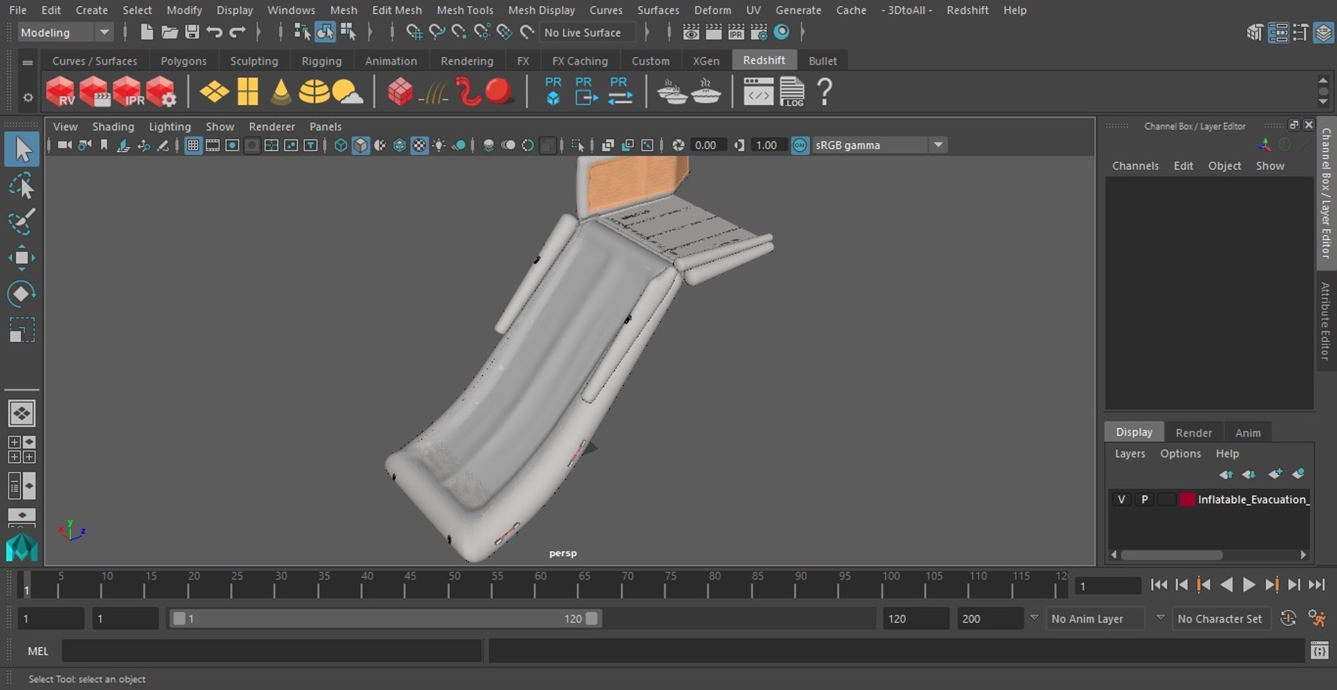 3D Inflatable Evacuation Slide Wing model - TurboSquid 1848598