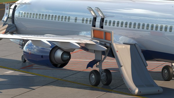 3D Inflatable Evacuation Slide Wing model - TurboSquid 1848598