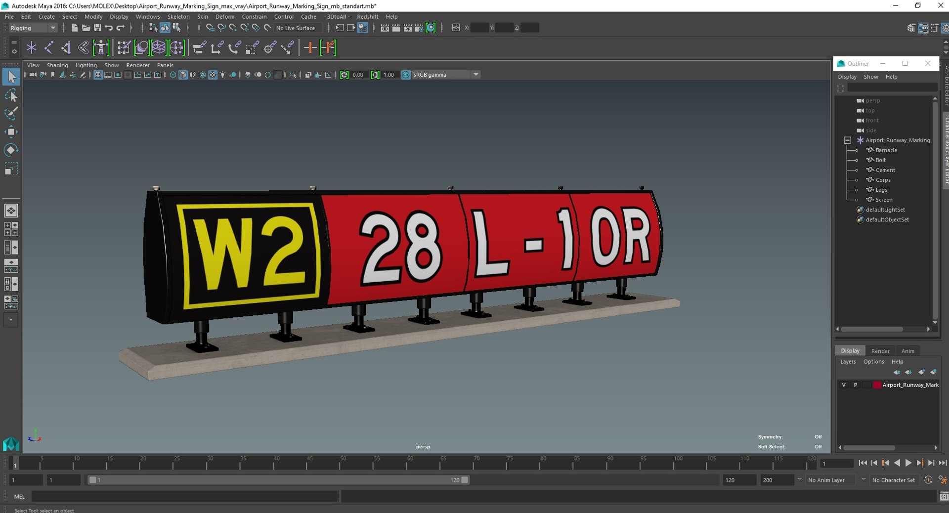 3D Airport Runway Marking Sign - TurboSquid 2058038