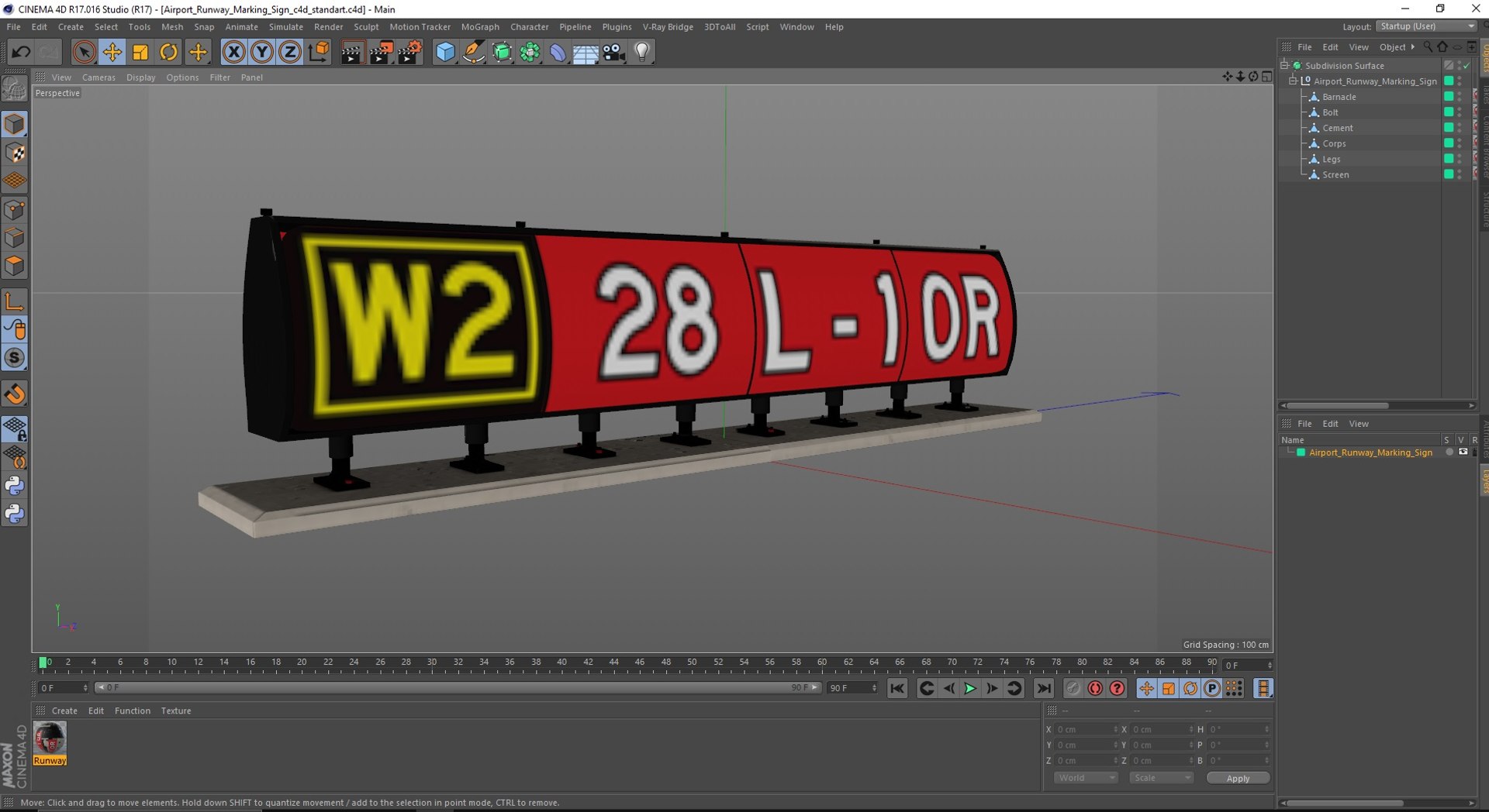 3D Airport Runway Marking Sign - TurboSquid 2058038