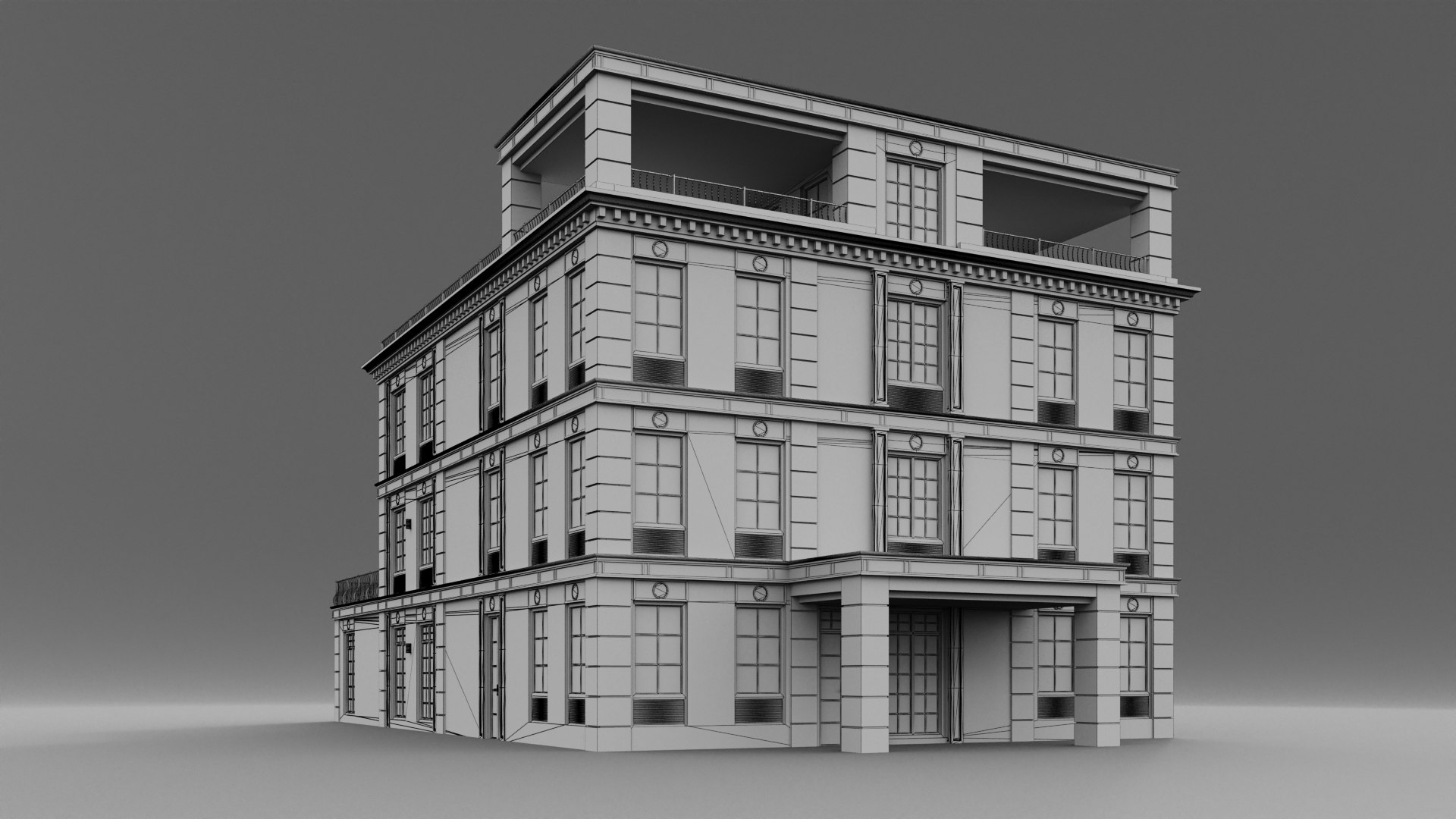 Classic Multiplex Building House Model - TurboSquid 1641656