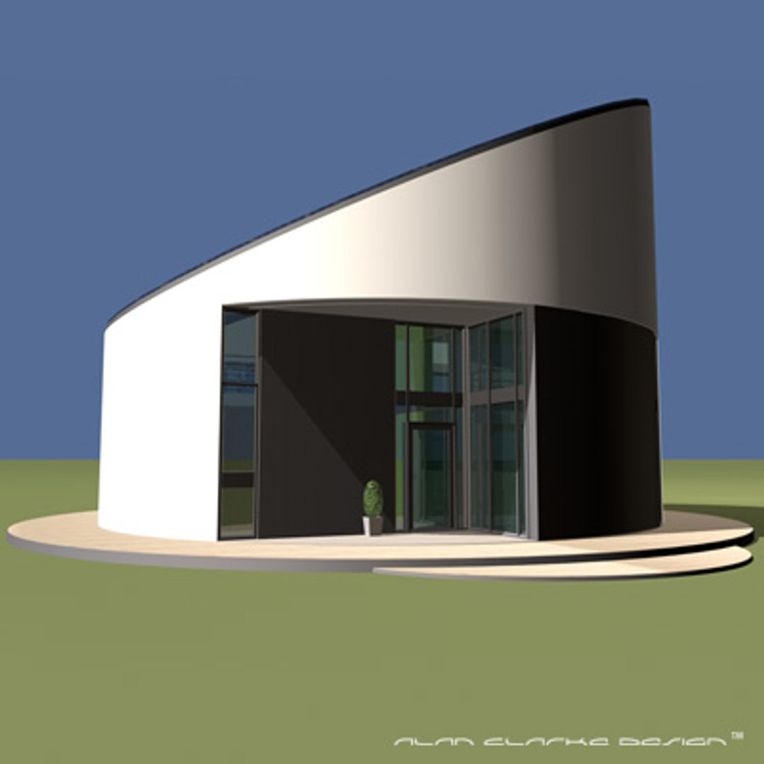 3d contemporary eco roundhouse model