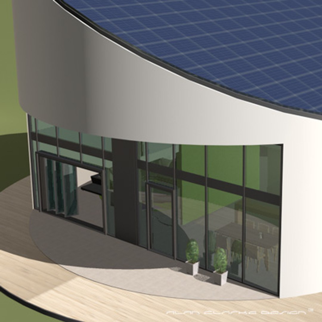 3d contemporary eco roundhouse model